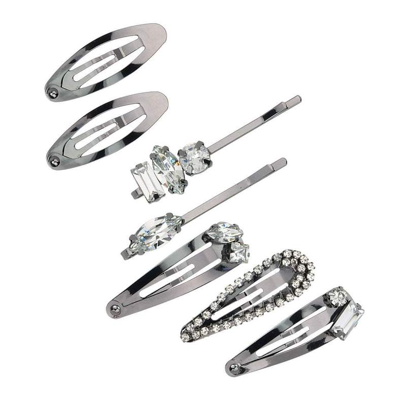 Micro Stackable Snap Clips 7pc set - Hematite